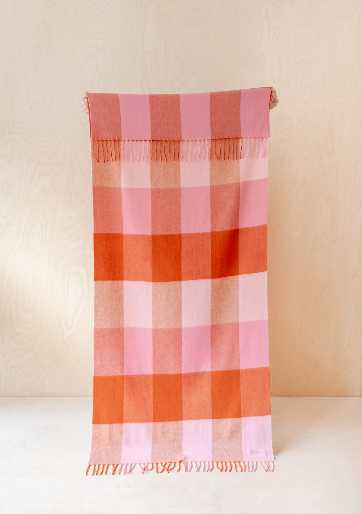 Lambswool Kids Blanket in Blush Grid Check – TBCo