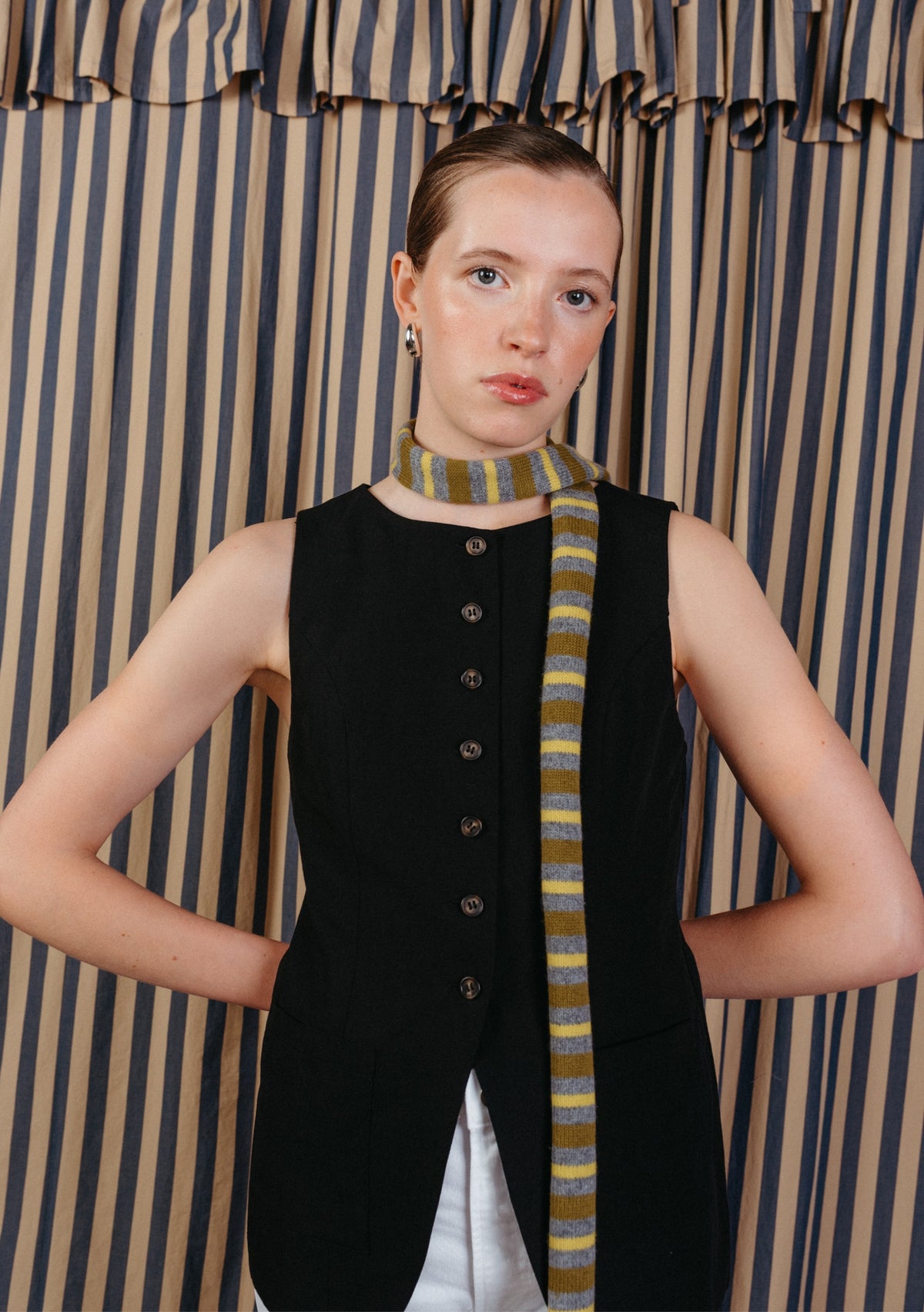 Merino Wool Neck Tie in Green Stripe – TBCo