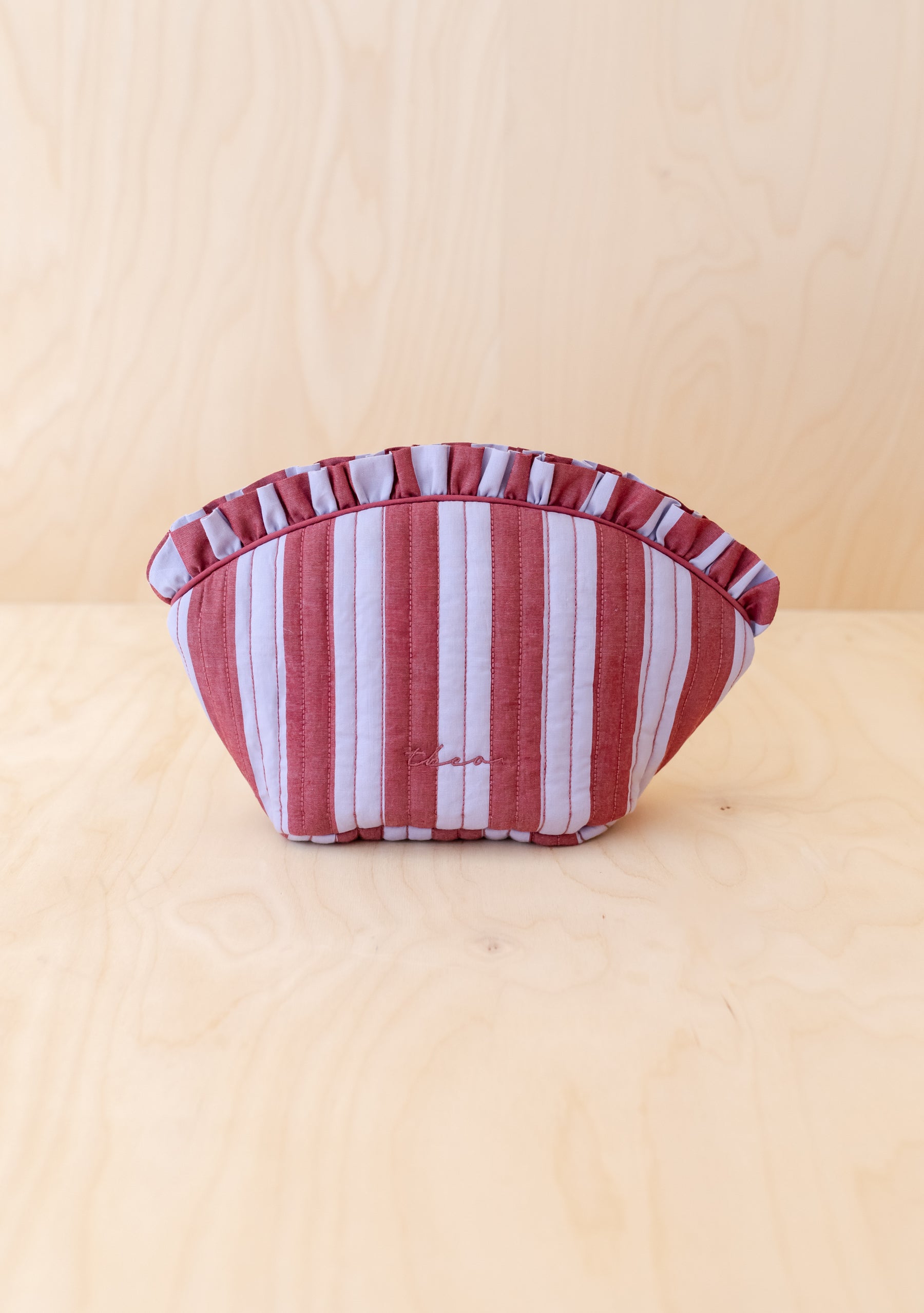 TBCo Cotton Zipped Wash Bag in Lilac & Pink Stripe